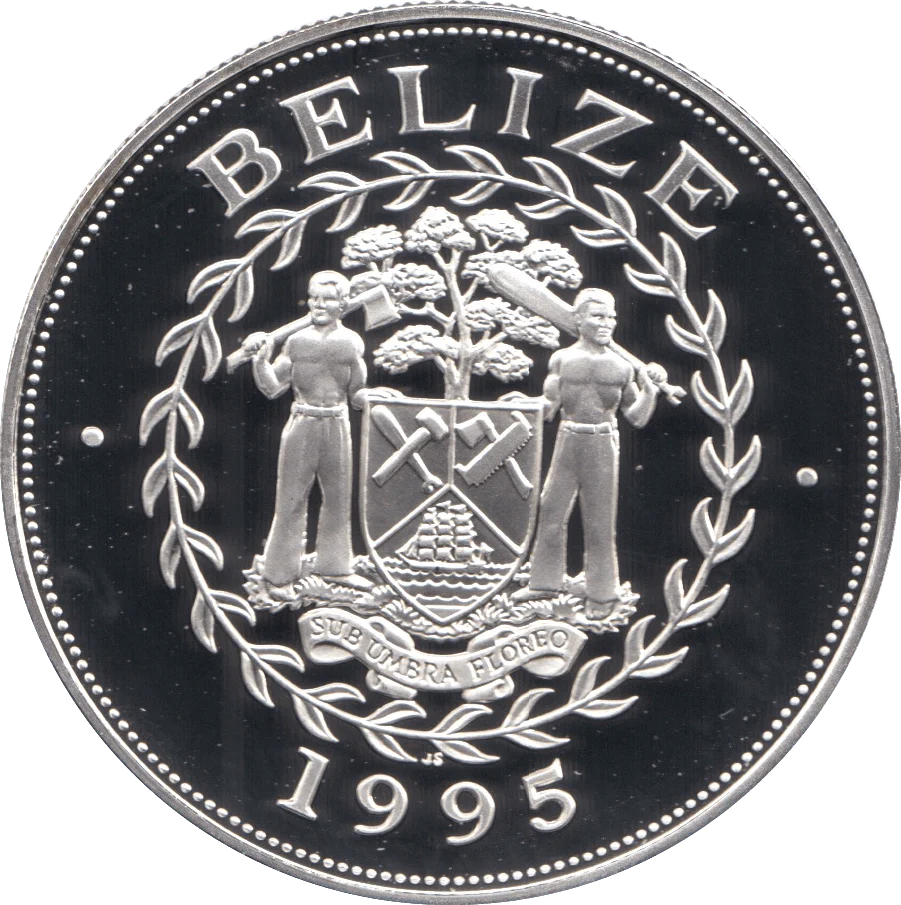 1995 Silver Proof 5 Dollars Belize Silver Unique and Rare - Coinbazzar.com