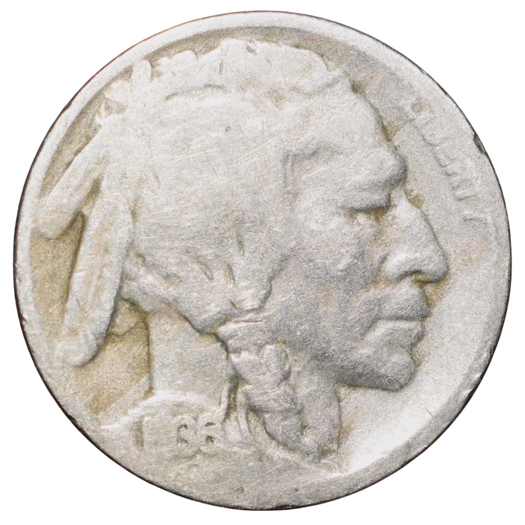 Copper-Nickel 5 Cents of USA (AD 1936) with Standing American Bison ...