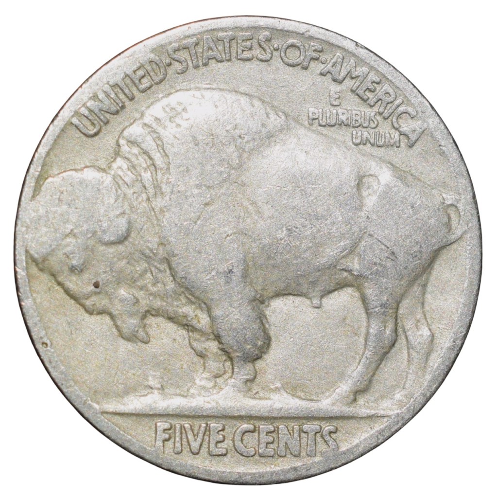 Copper-Nickel 5 Cents of USA (AD 1926) with Standing American Bison ...