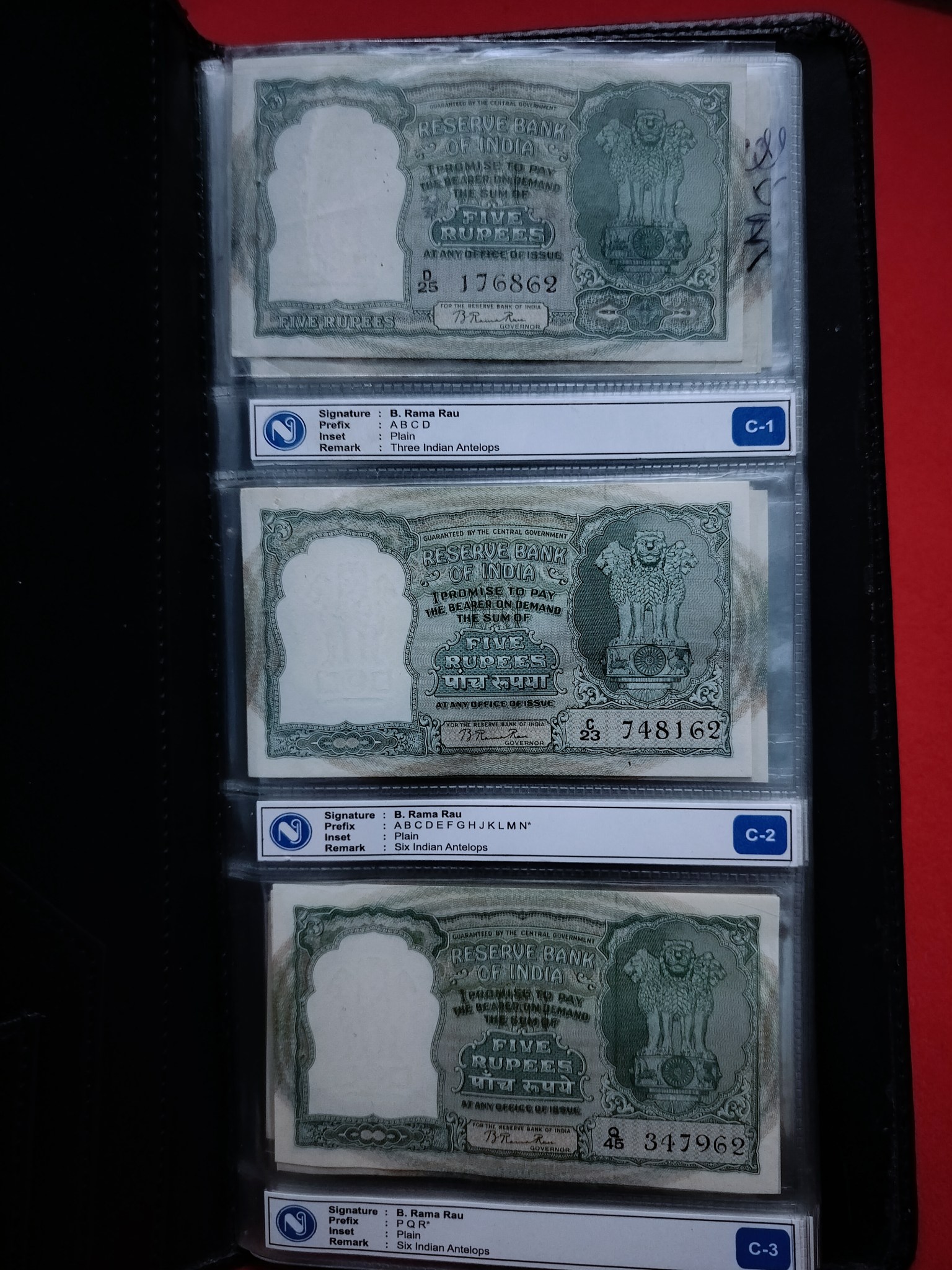 Very Rare UNC 5 Rupees Complete Signature Set C1 to C45 (45 Different ...