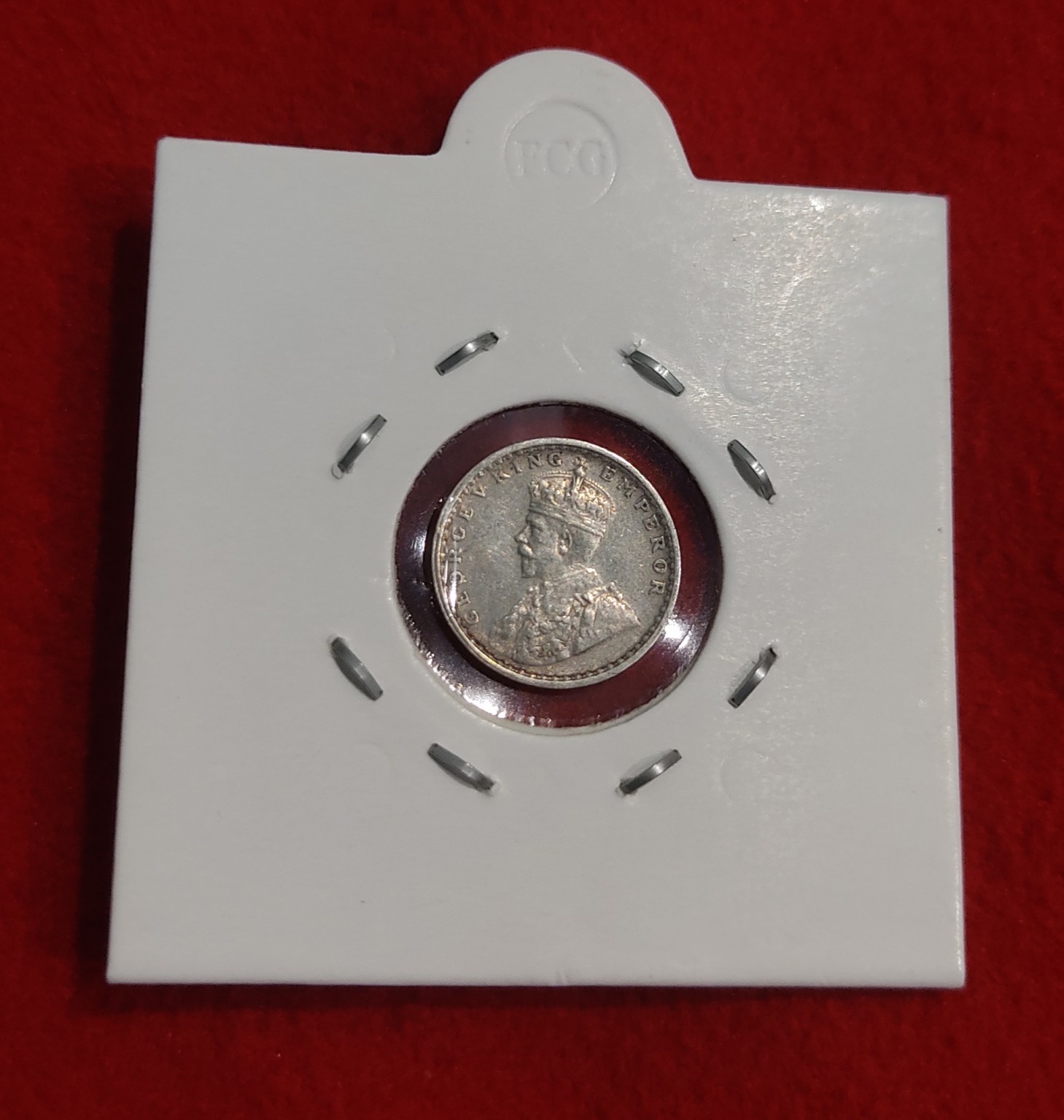 TWO ANNA SILVER COIN GEORGE V 1917 Calcutta mint – Coinbazzar.com