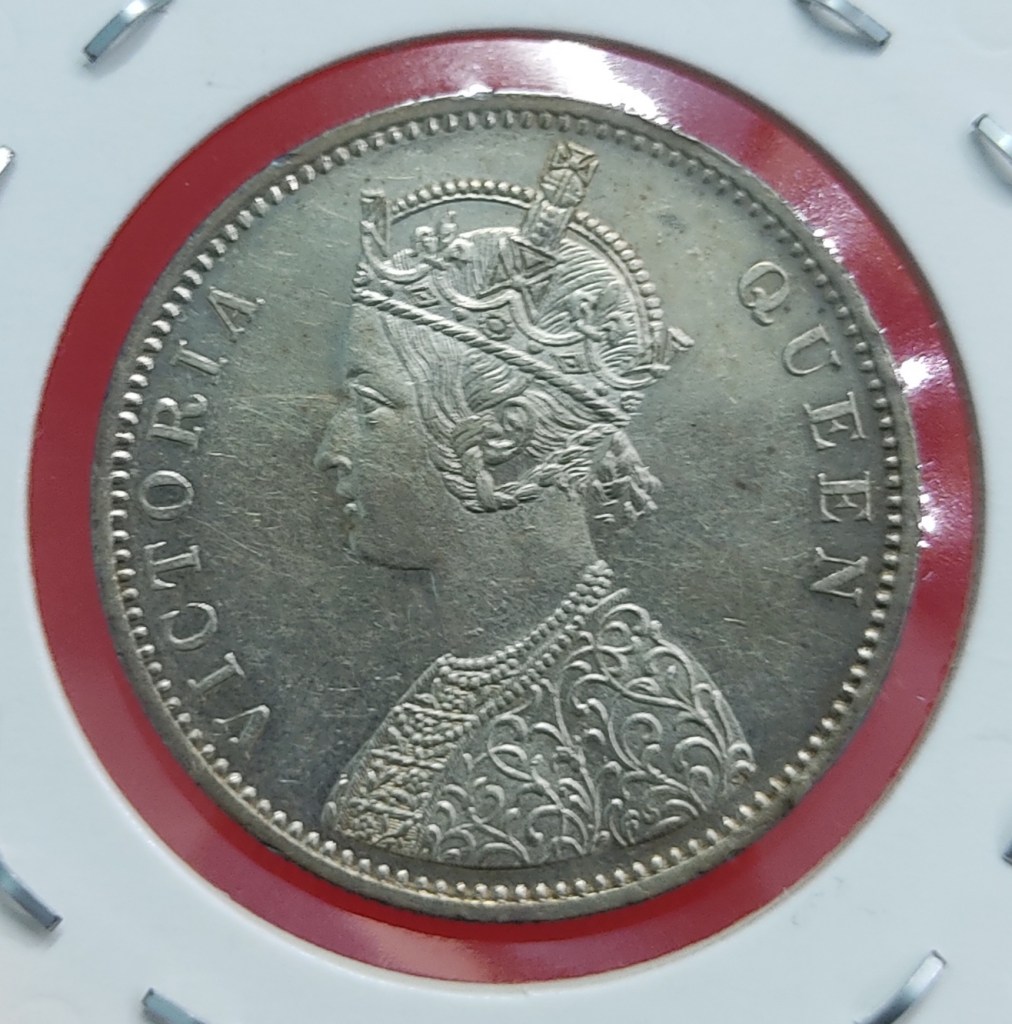 ONE RUPEE SILVER COIN VICTORIA QUEEN 1875 BOMBAY MINT – Coinbazzar.com