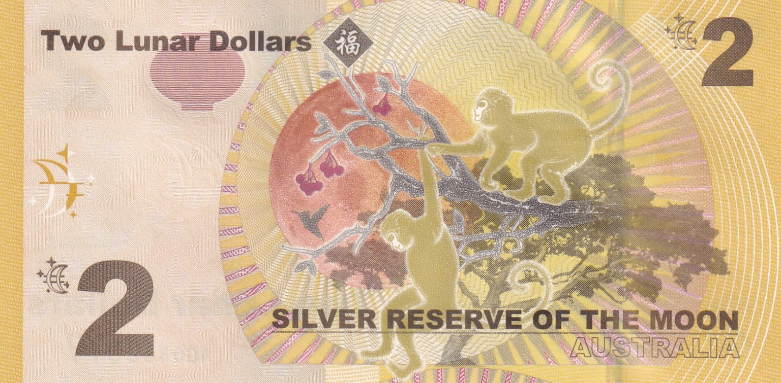 Australia 2 Lunar Dollars Rare Note - Coinbazzar.com