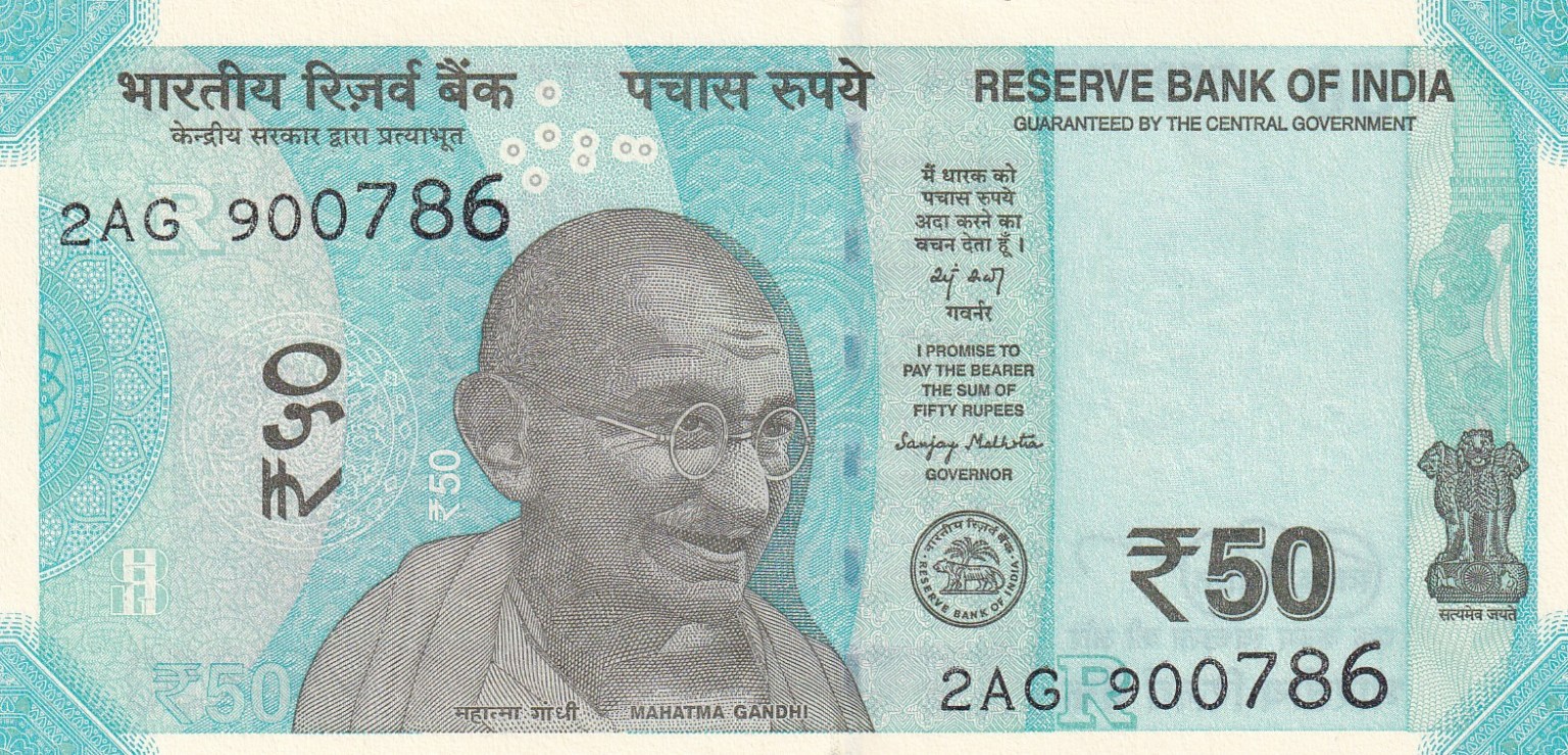 900786 Fancy Number 50 Rupees Governor Sanjay Malhotra UNC Note ...