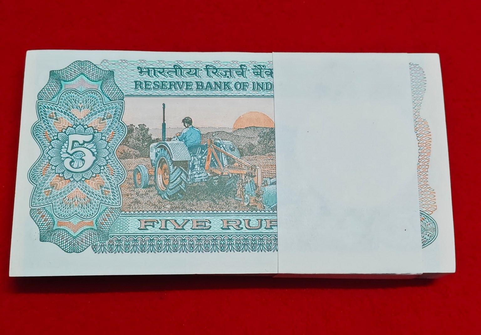 5 RUPEE PACKET TRACTOR ISSUE WITHOUT PINHOLE AND ENDING 786 WITH A ...