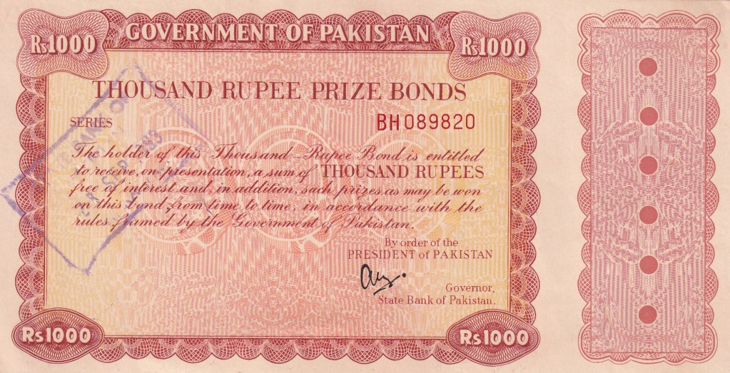 PAKISTAN 1000 RUPEES PRIZE BONDS KARACHI OLD ISSUE & 100% ORIGINAL ...