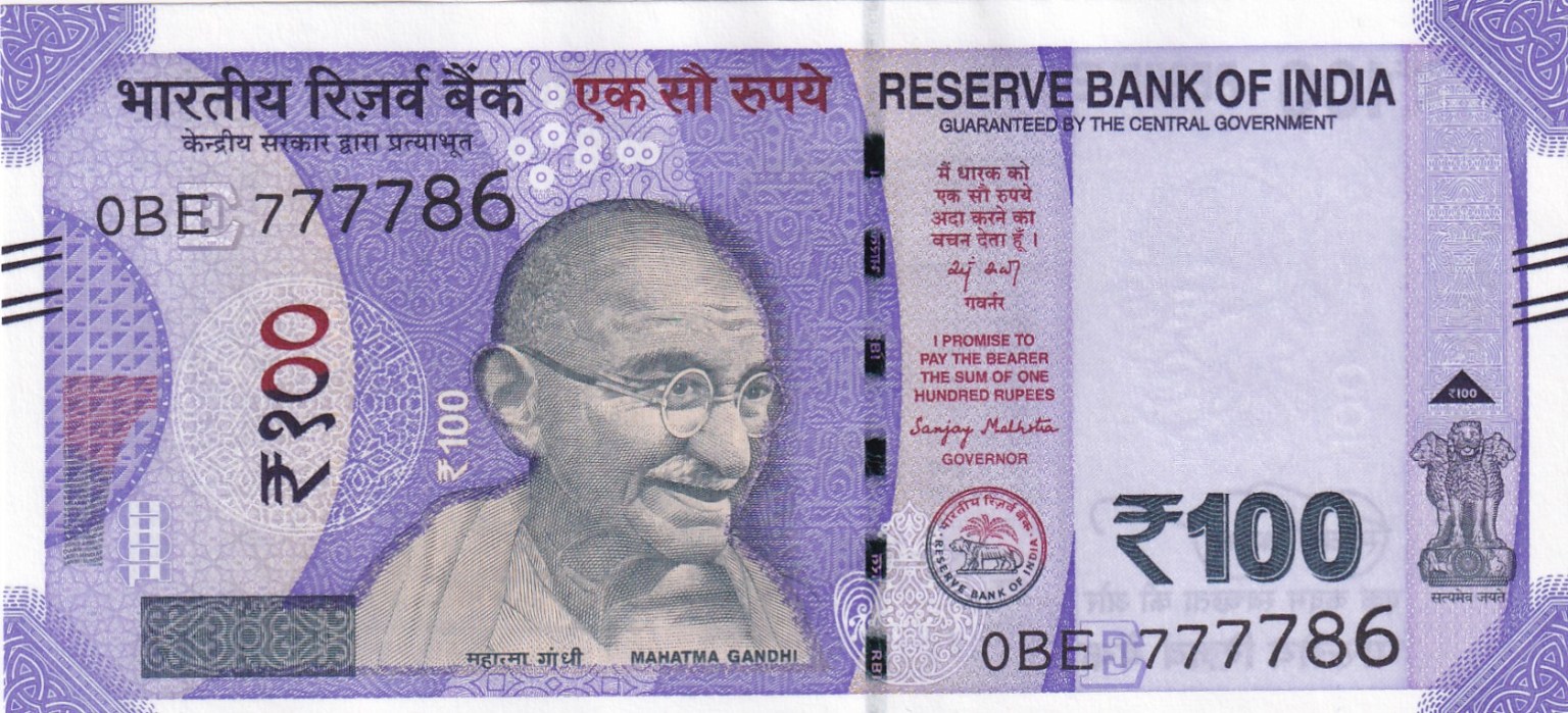 777786 FANCY NUMBER 100 RUPEES GOVERNOR SANJAY MALHOTRA RARE UNC NOTE ...