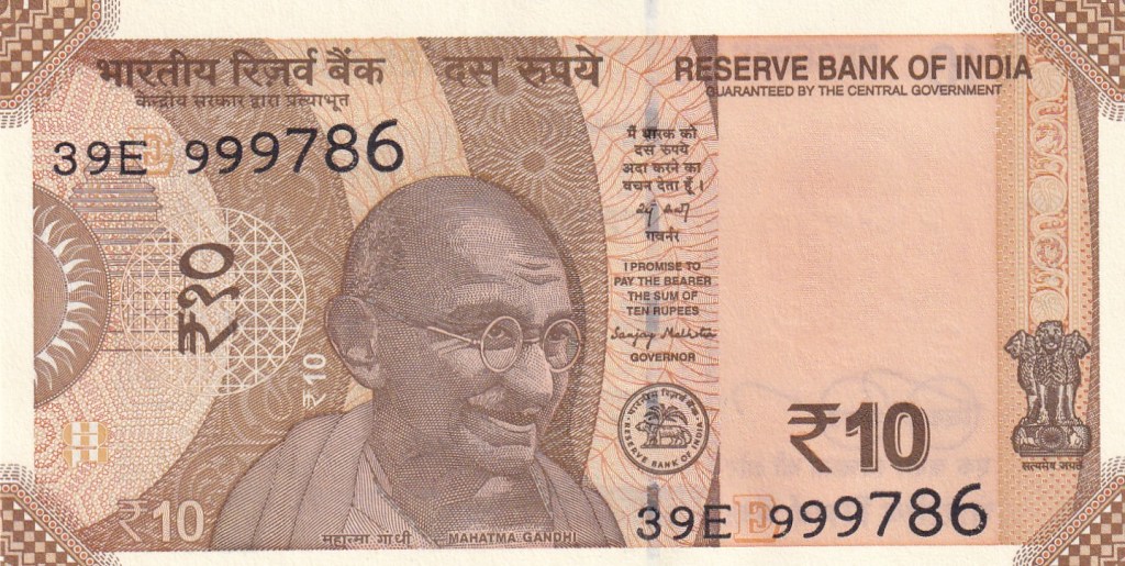 999786 Fancy Number 10 Rupees Governor Sanjay Malhotra Rare UNC Note ...