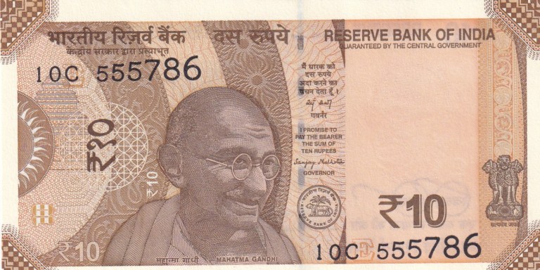 555786 Fancy Number 10 Rupees Governor Sanjay Malhotra Rare UNC Note ...