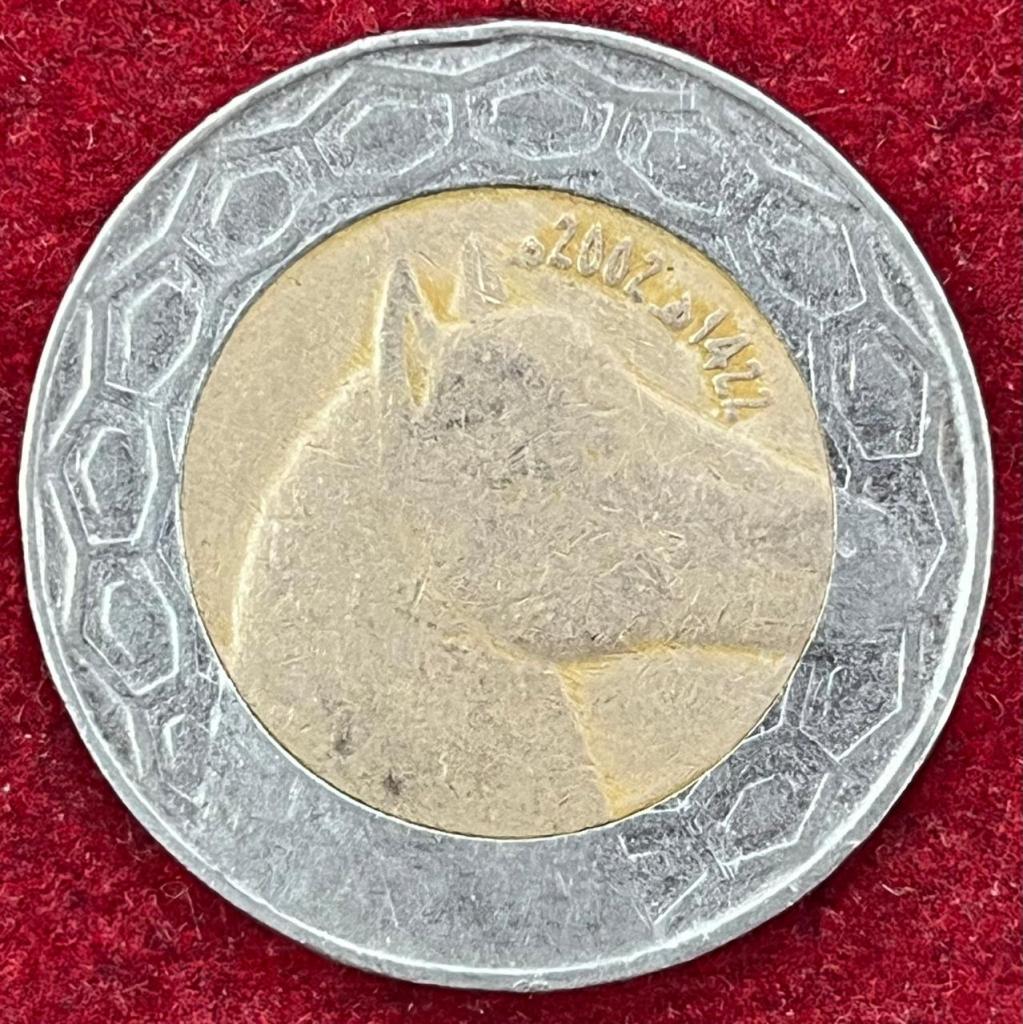 ALGERIA 100 DINARS BIMETALLIC 2002-1422 ARABIAN HORSE RARE COIN #I-74 ...