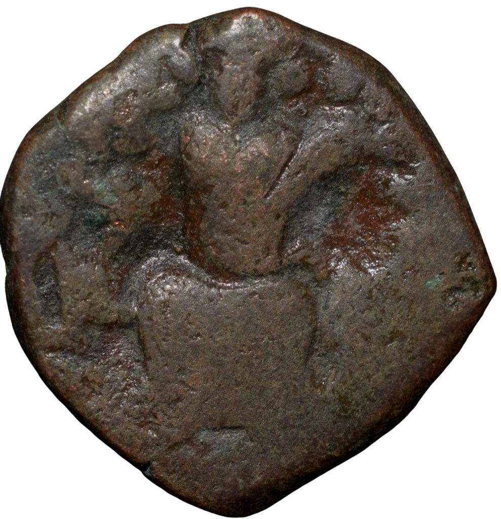 Copper coin of Vasudev(AD 190-230) of Kushan Dynasty Ardoksho Deity ...