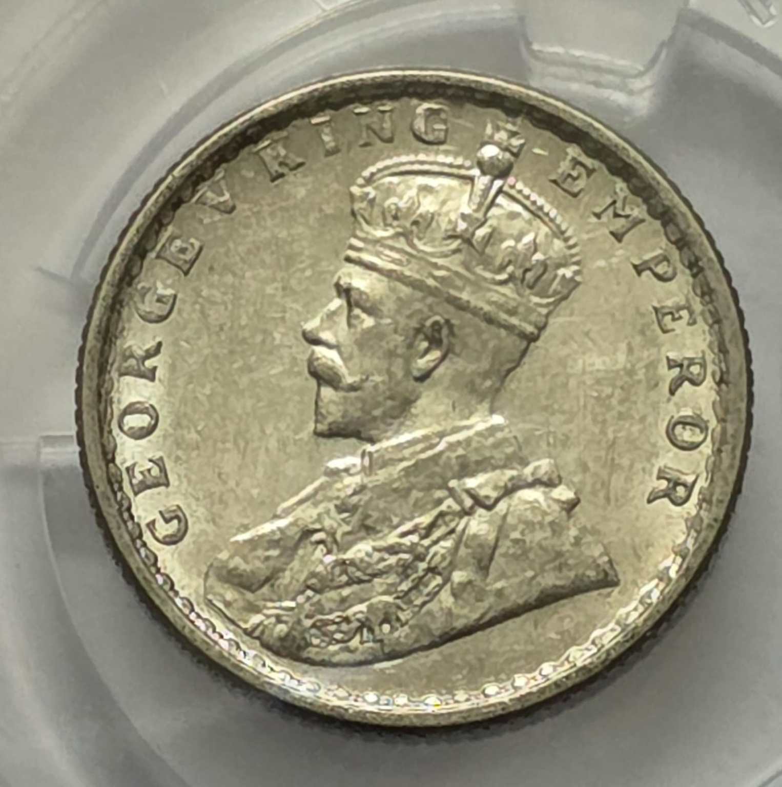 British India George V 1/4 Rupee 1919 Silver Coin BUNC - Coinbazzar.com