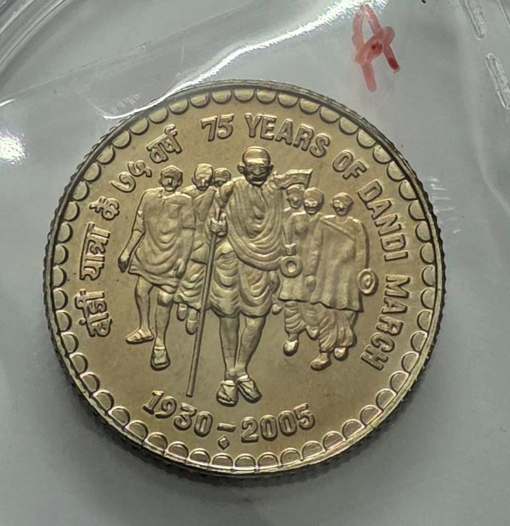 5 Rs 75 Years Of Dandi March Copper Nickel Coin UNC RARE – Coinbazzar.com