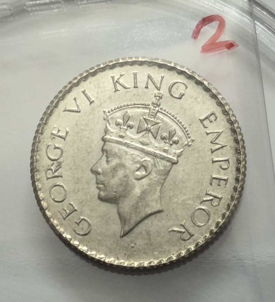 British India George VI 1/4 Rupee 1940 Silver Coin BUNC - Coinbazzar.com