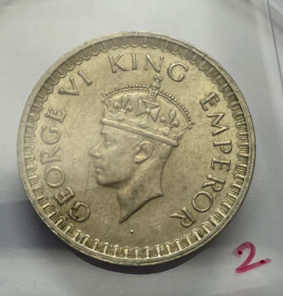 British India George VI Half Rupee 1942 Mumbai Mint Silver Coin High ...