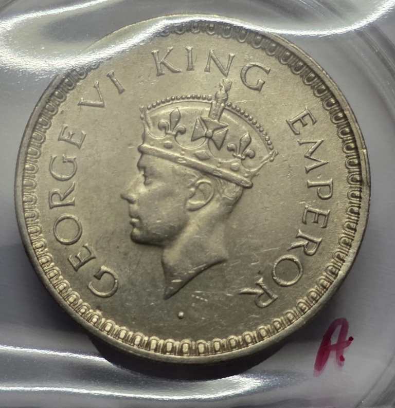 British India George VI One Rupee 1943 Silver Coin BUnc Rare ...