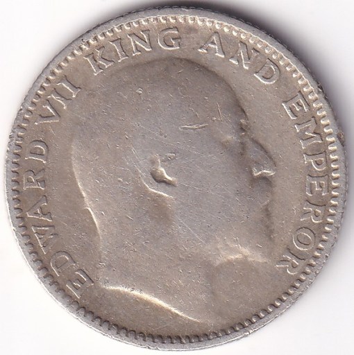 1/2 Rupee 1910 Silver British India Coin #2 - Coinbazzar.com