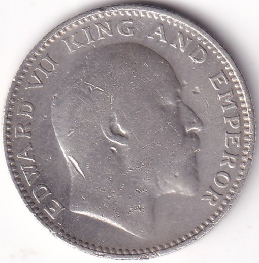 1/2 Rupee 1910 Silver British India Coin #3 - Coinbazzar.com