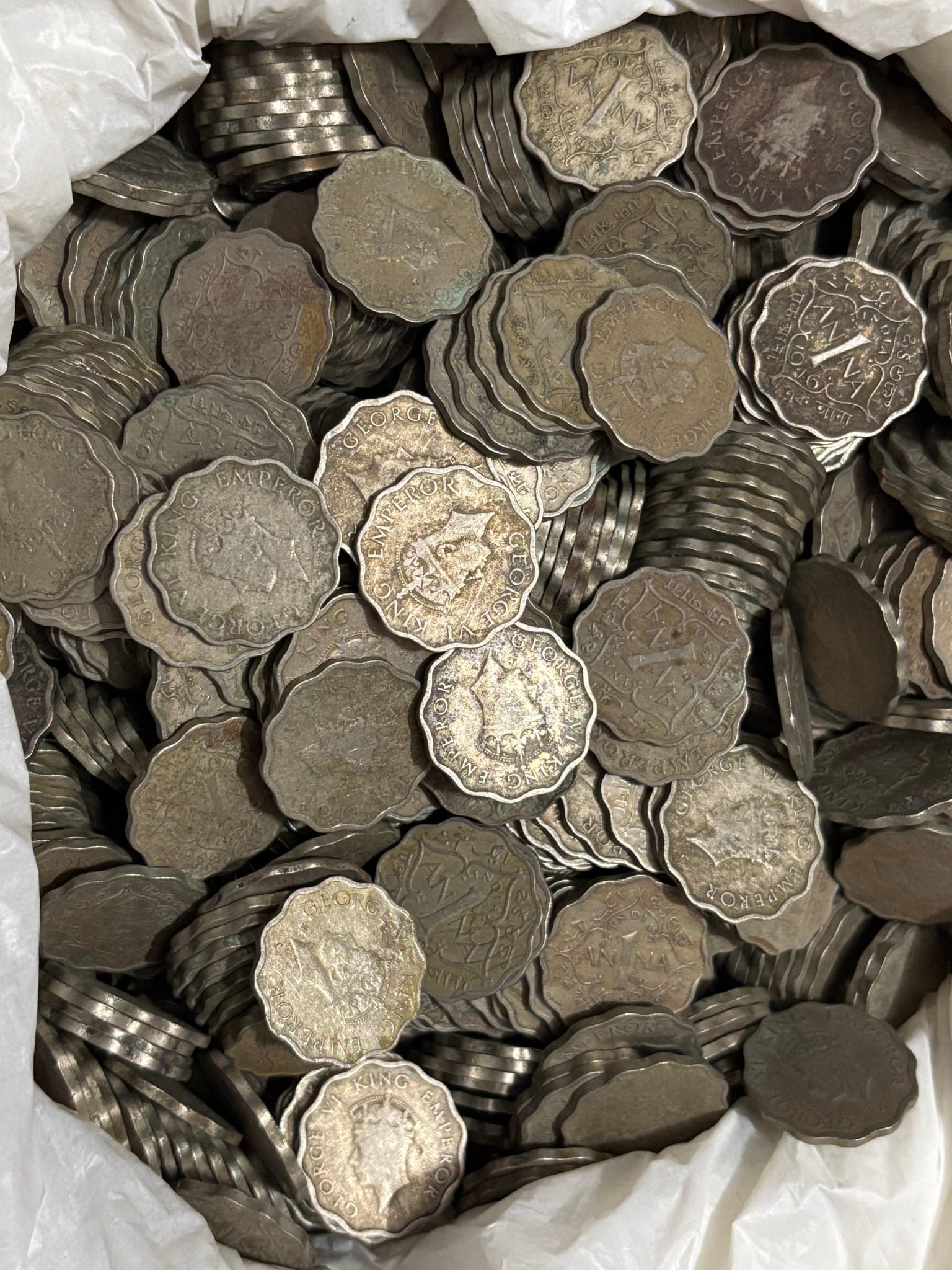 1 Anna George VI Only Copper Nickel 100 Pcs Lot - Coinbazzar.com