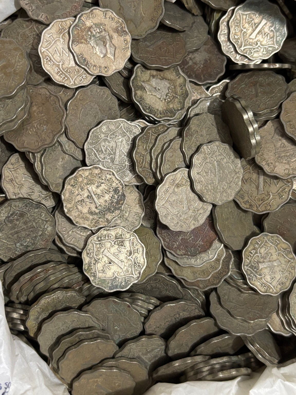 King George VI Copper Nickel One Anna 100 Coins Lot - Coinbazzar.com