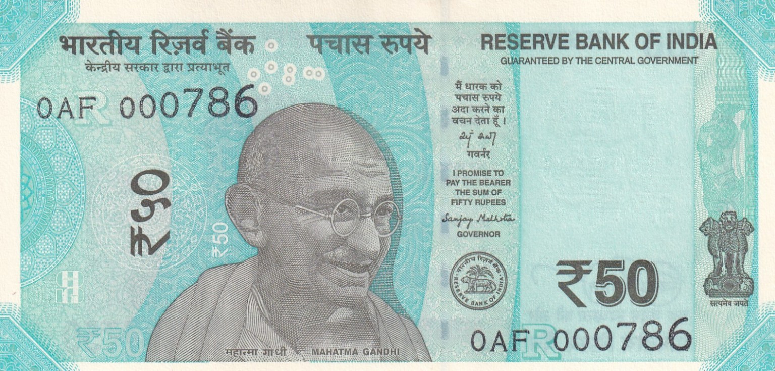 000786 FANCY NUMBER 50 RUPEES GOVERNOR SANJAY MALHOTRA RARE GEM UNC ...