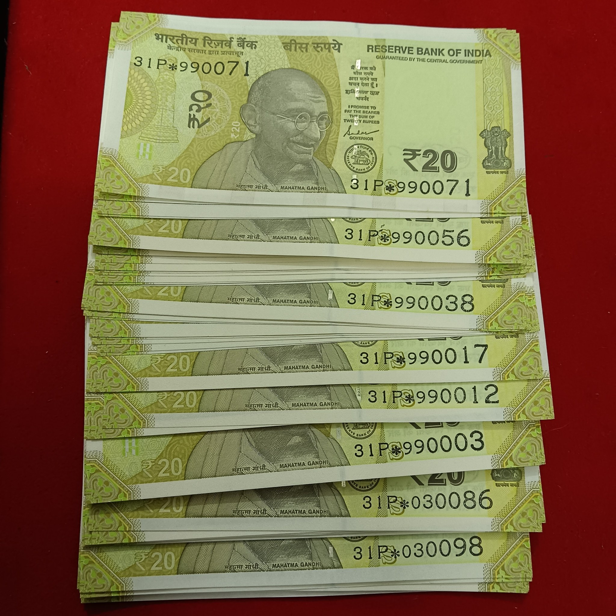 Twenty Rs Star Notes Gem Bunc Condition Notes 100 Pcs Given ...