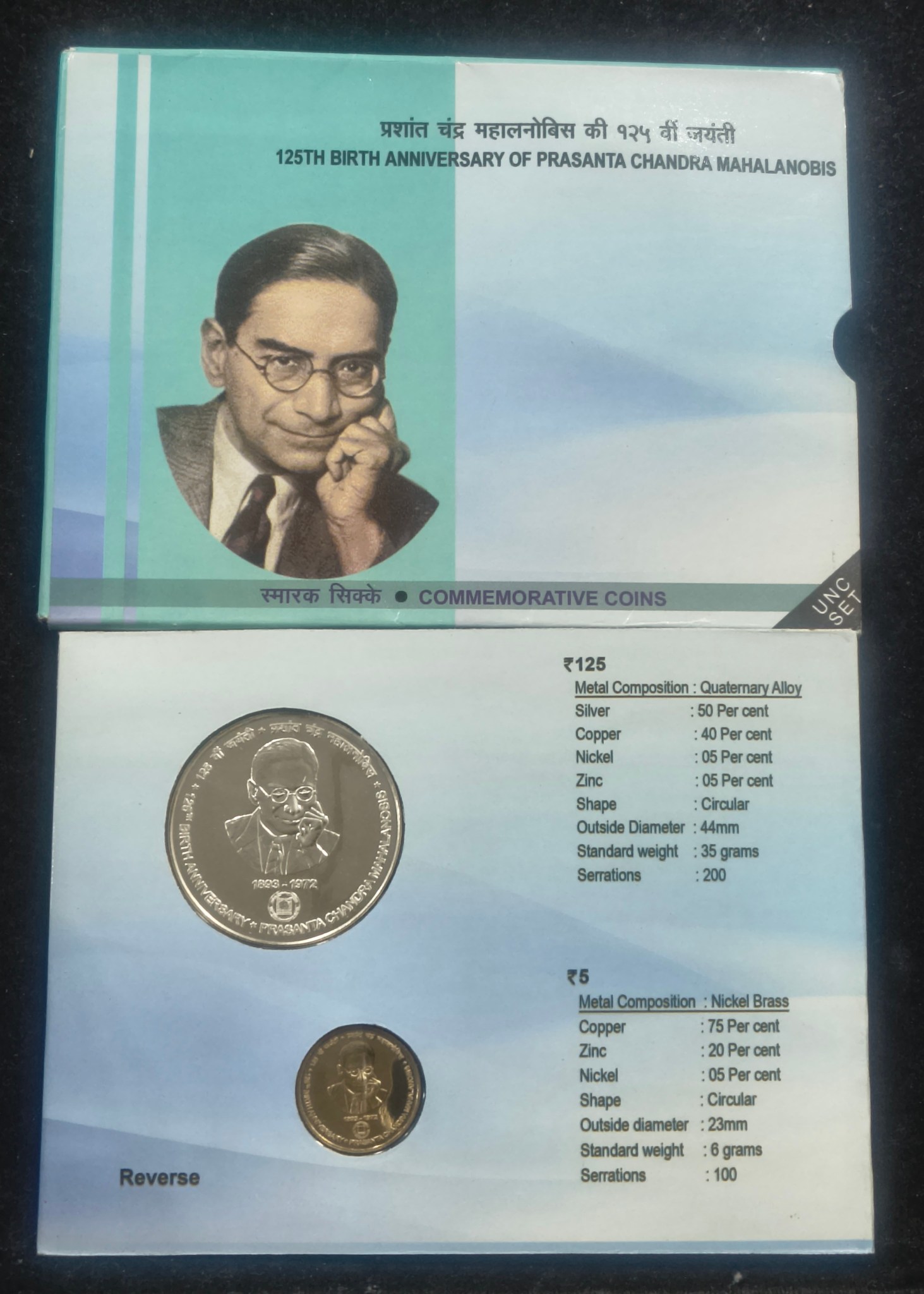 125TH BIRTH ANNIVERSARY OF PRASANTA CHANDRA MAHALANOBIS 1893 – 1972 ...