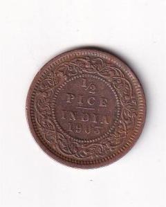 British India 1/2 Pice (1903) Edward VII Rare Coin #D-114 - Coinbazzar.com