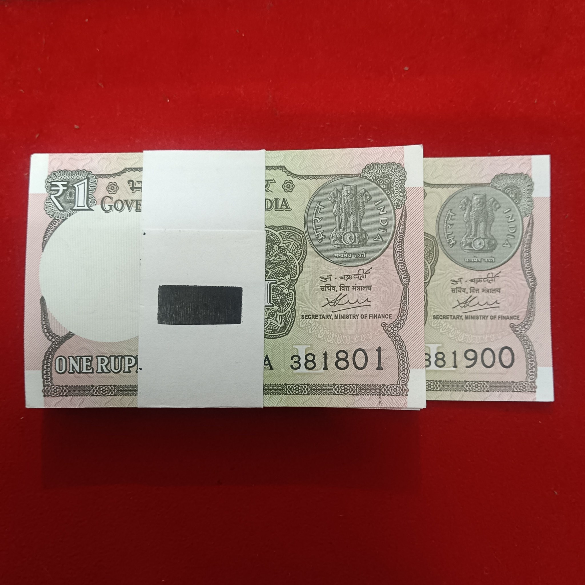 One Rs Rare Full Bundle Finance Secretary Atanu Chakraborty Year 2020 ...