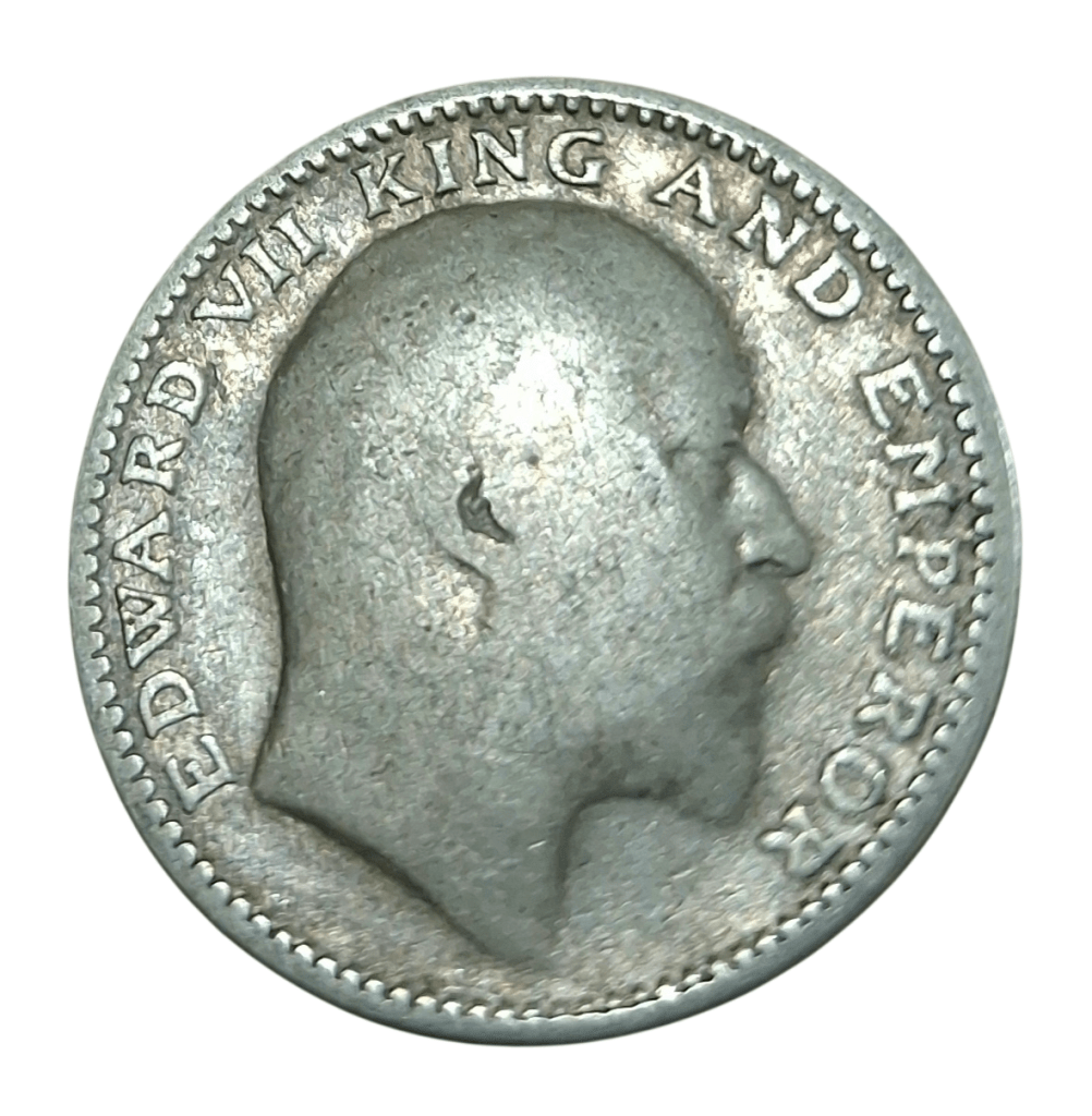 British India Silver 1/2 HALF RUPEE Year 1907 King EDWARD-VII **SCARE ...