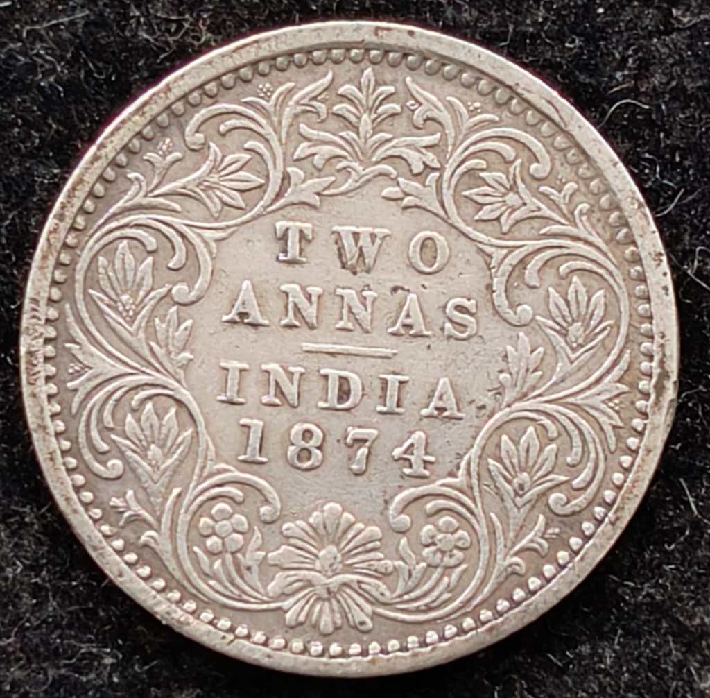British India Two Anna -1874 Victoria Rare High Grade Coin #I-138 ...