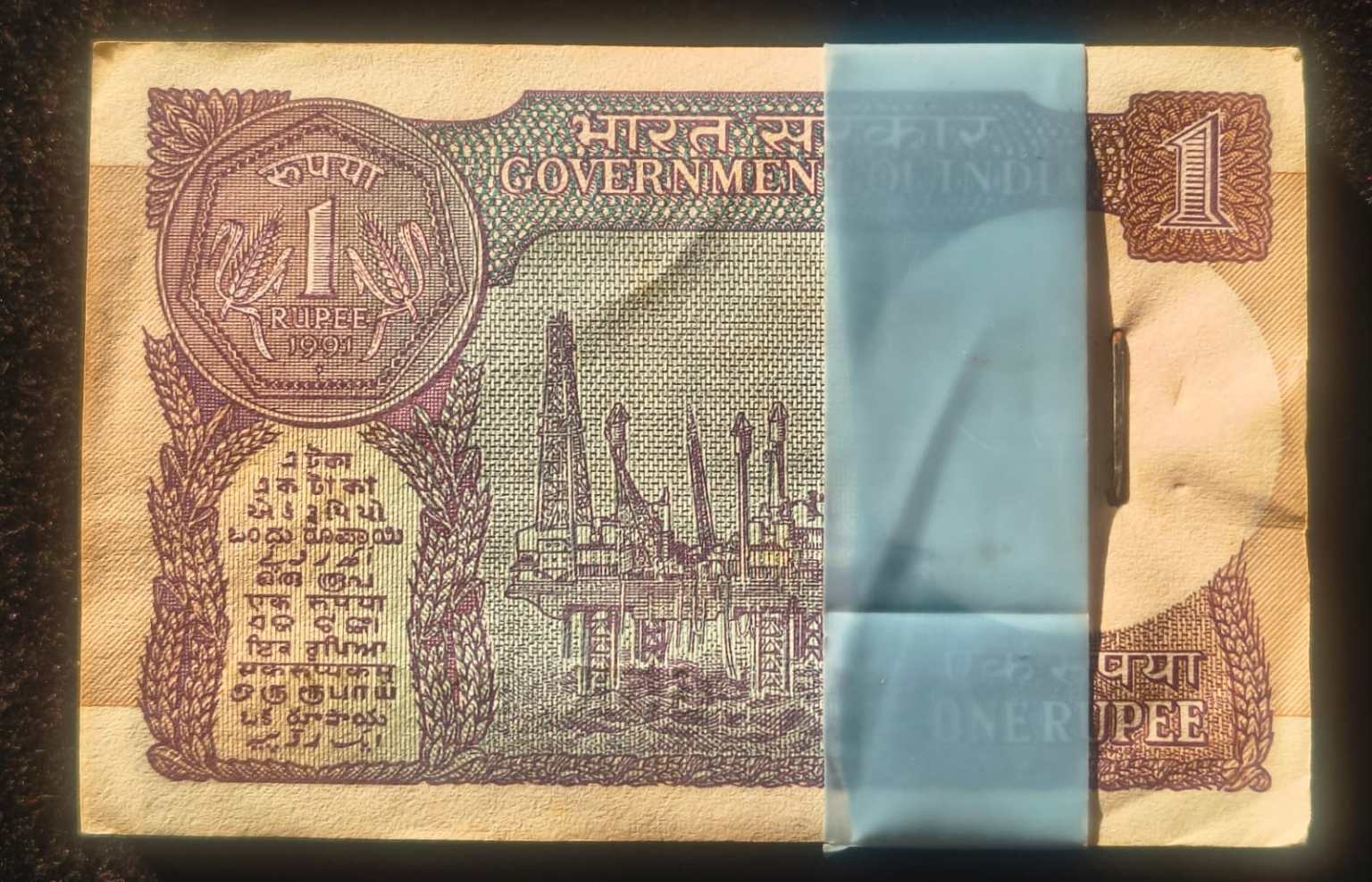 1 RUPEES 1991 GOVERNOR Montek Singh Ahluwalia RARE UNC SERIAL PACKET ...