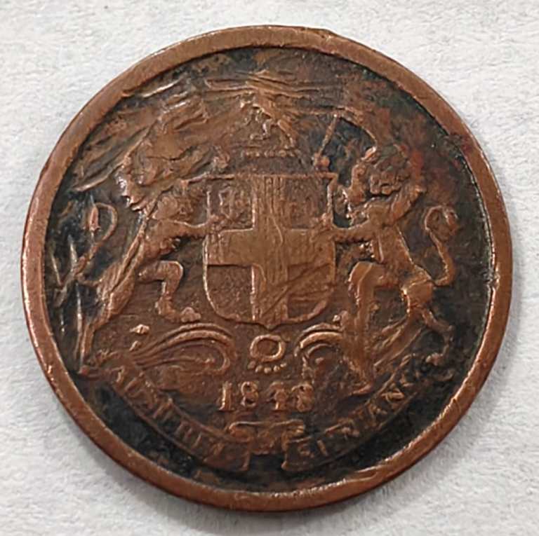 India - British 1⁄12 Anna 1848 - William IV / Victoria RARE DATE COIN ...