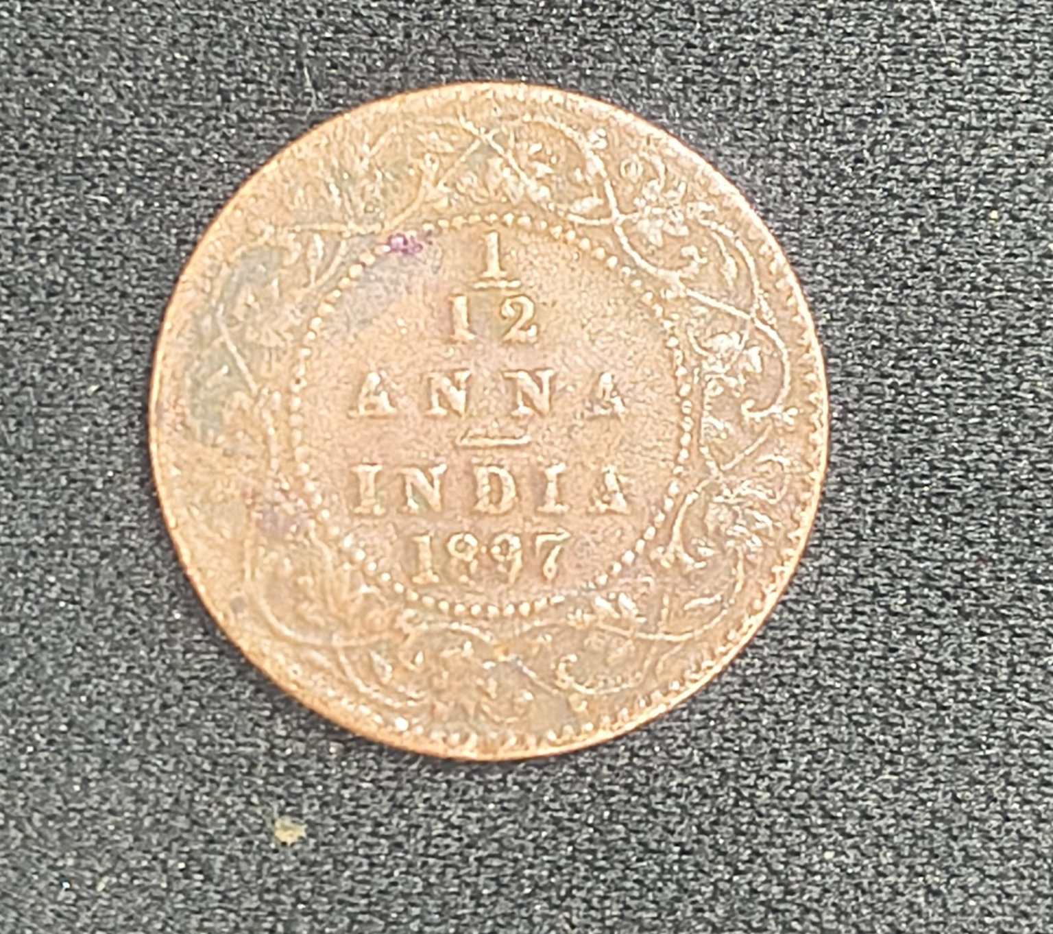 British India 1/12 Anna 1897 Victoria Rare Coin #I-261 - Coinbazzar.com