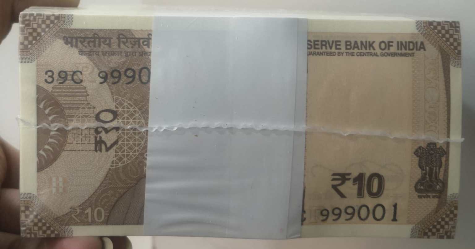 10 RUPEES 2025 Governor RBI Sanjay Malhotra including 999999 + 100000 ...