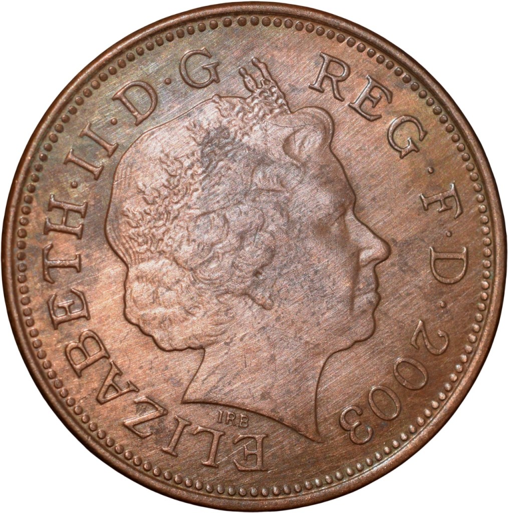 Bronze 2 Pence of Elizabeth II (AD 2003) from United Kingdom ...