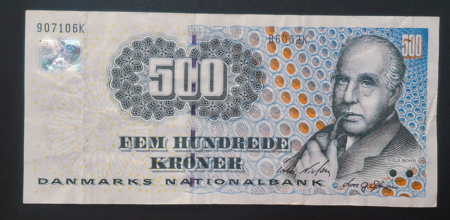 Denmark 500 Kroner Famous Men and Women Rare World Note #B2 ...
