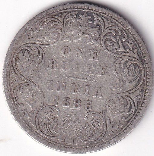 1886 One Rupee Victoria Empress Silver Coin British India Rare ...