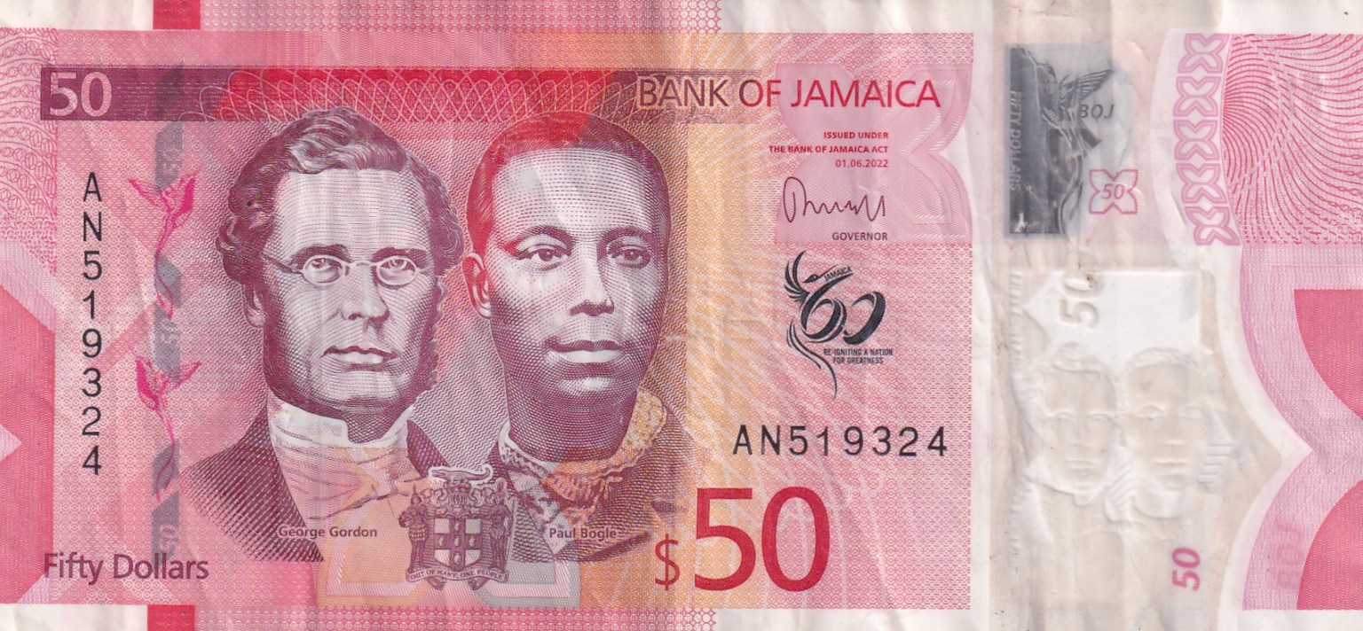 Jamaica 50 Dollars Rare Polymer Bank Note #B-2 - Coinbazzar.com