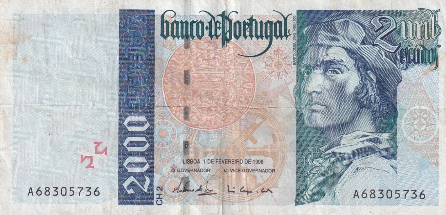 Portugal 2000 Escudos Rare World Note#B2 – Coinbazzar.com