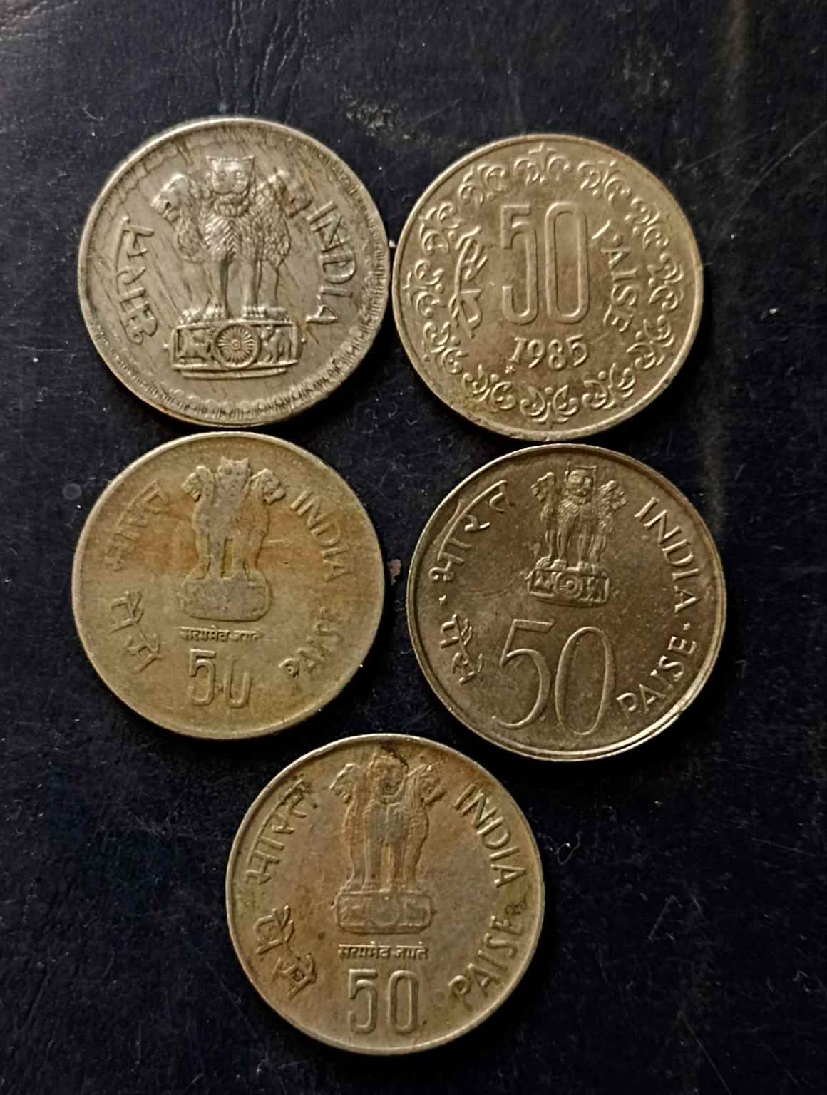 Republic India Denominaton 50 paise Five different variety Metal copper ...