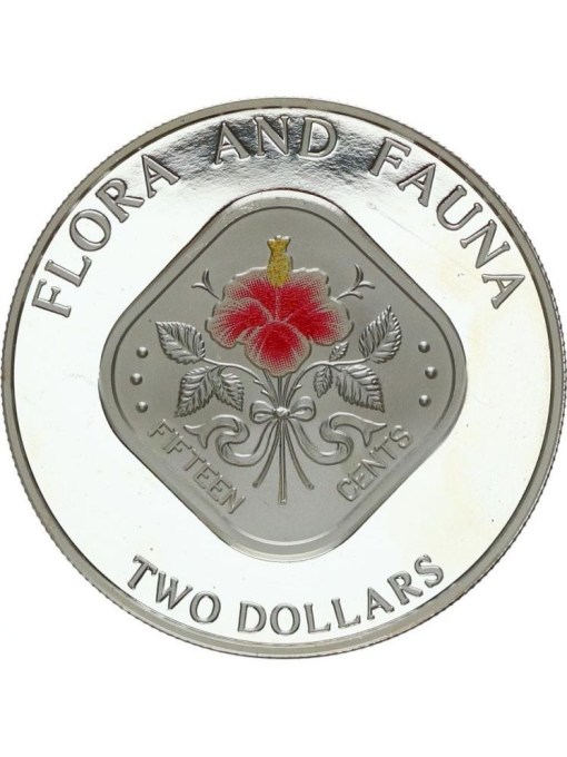Reproduction Coin – Bahamas 2 Dollars 1995 Color Silver Plated Coin ...