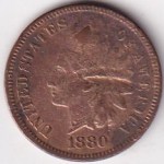 Indian Head Cleaned Condition One Cent 1880 Bronze Coin – Coinbazzar.com