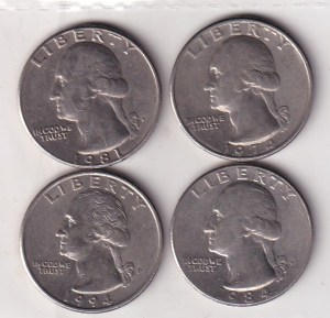 4 Different Dates America Quarter Dollar Rare Commemorative (4 Coin ...
